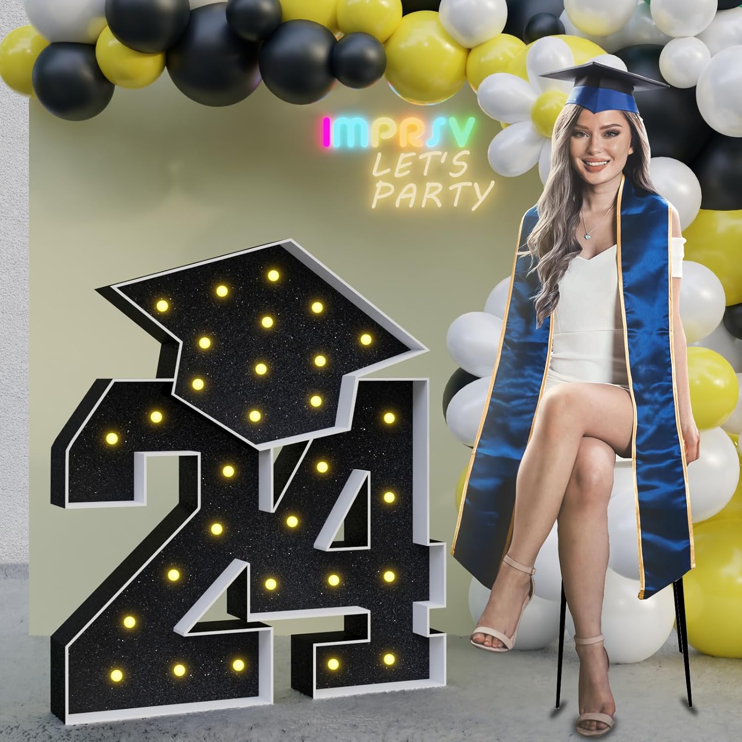 Amazon.com: Graduation Decorations 2024 Black Numbers: 3FT Graduation ...