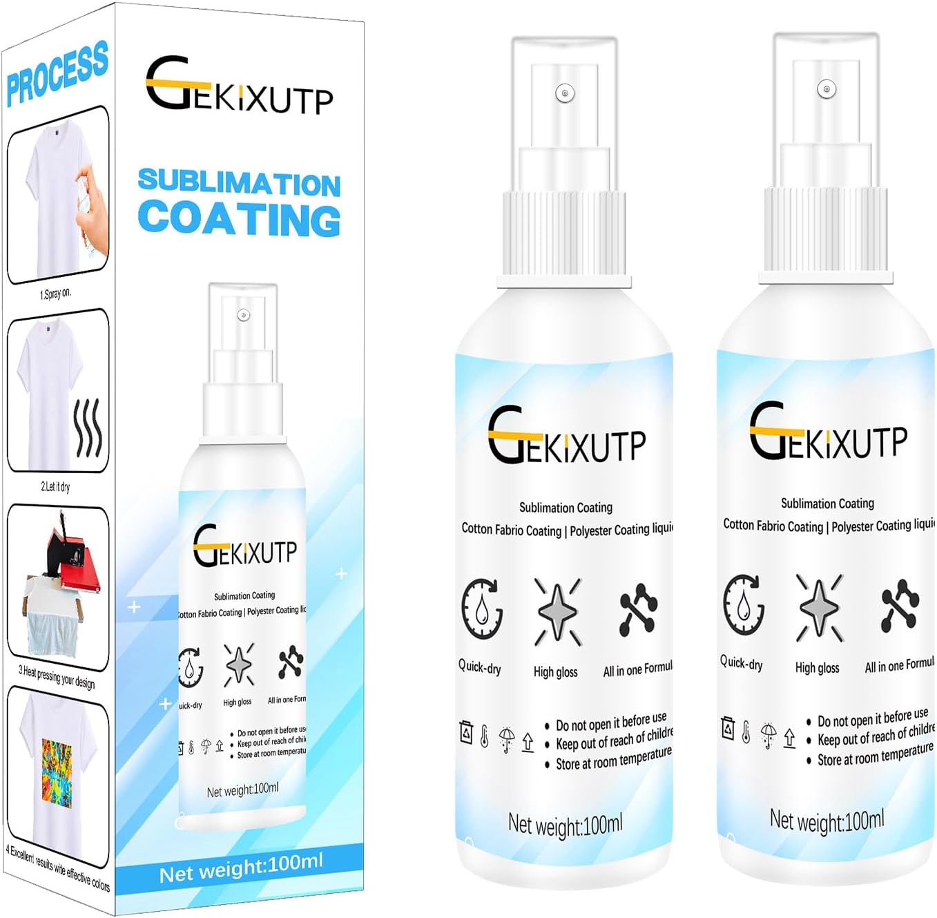 Amazon.com: 2x100ml Sublimation Spray for Cotton Tshirts，Sublimation ...