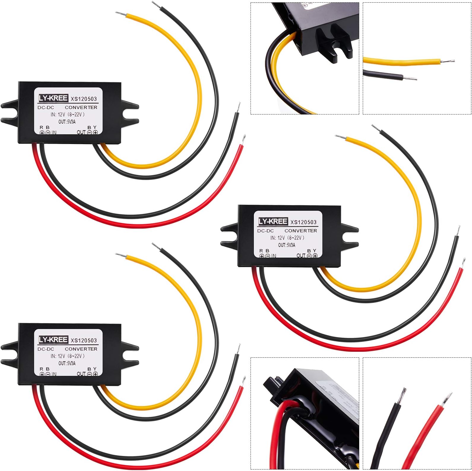 Amazon.com: Weewooday Direct Current Converter 12v to 5v 3a 15w Buck ...