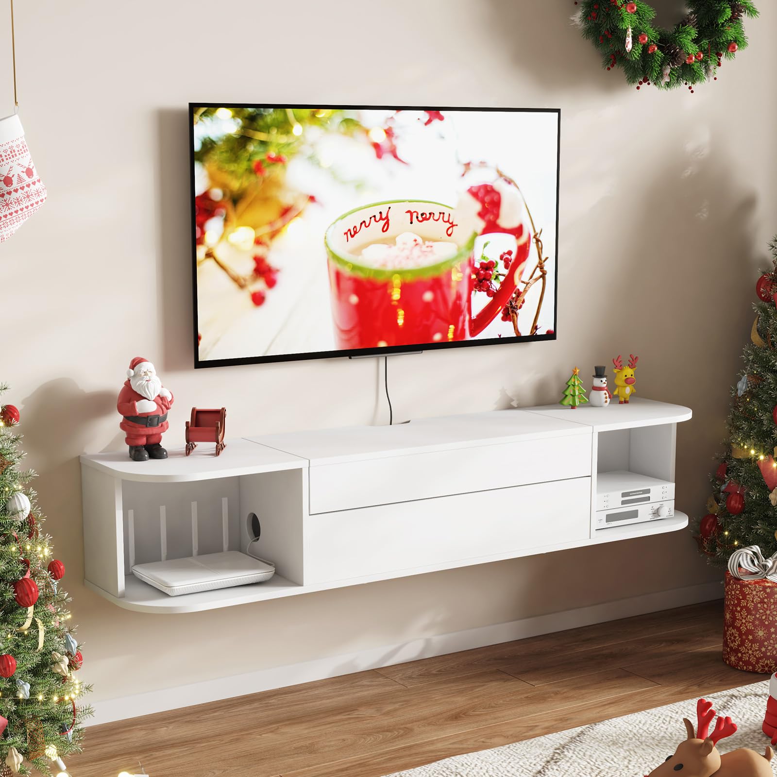 Amazon.com: Lifewit Floating TV Stand for up to 50" TV, Wall Mounted ...