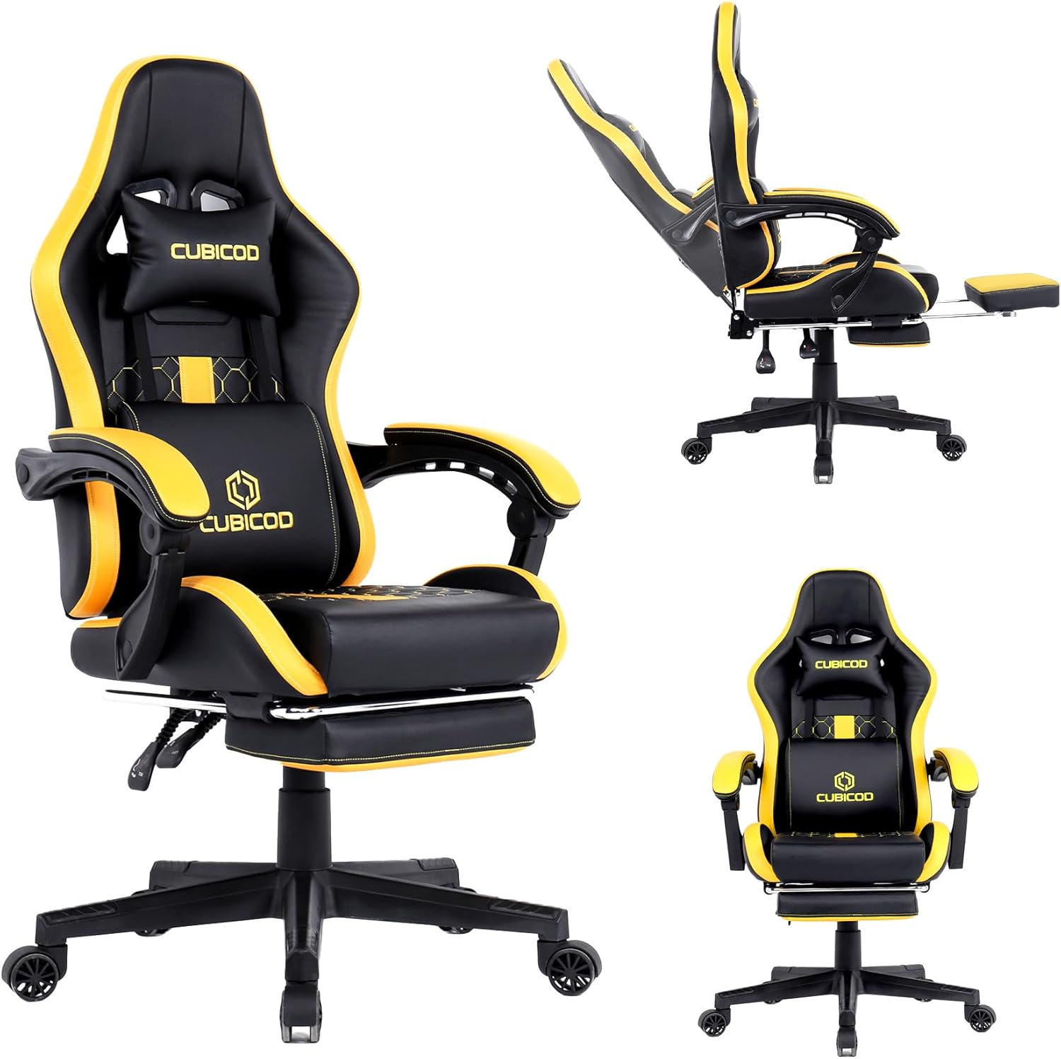 CUBICOD Gaming Chair, Office Chair, Gaming Chair with Footrest, PC ...