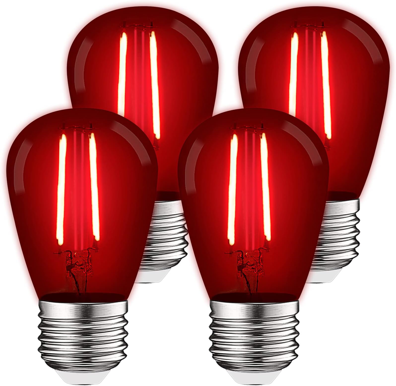 KQHBEN 2W LED Red Light Bulbs E26 Base String Color Light Bulb for ...