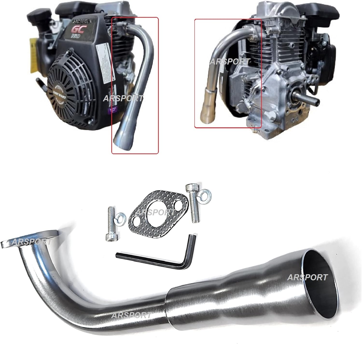 Amazon.com: Exhaust Header for Hond* GC160 / Hond* GC190 Performance 3 ...