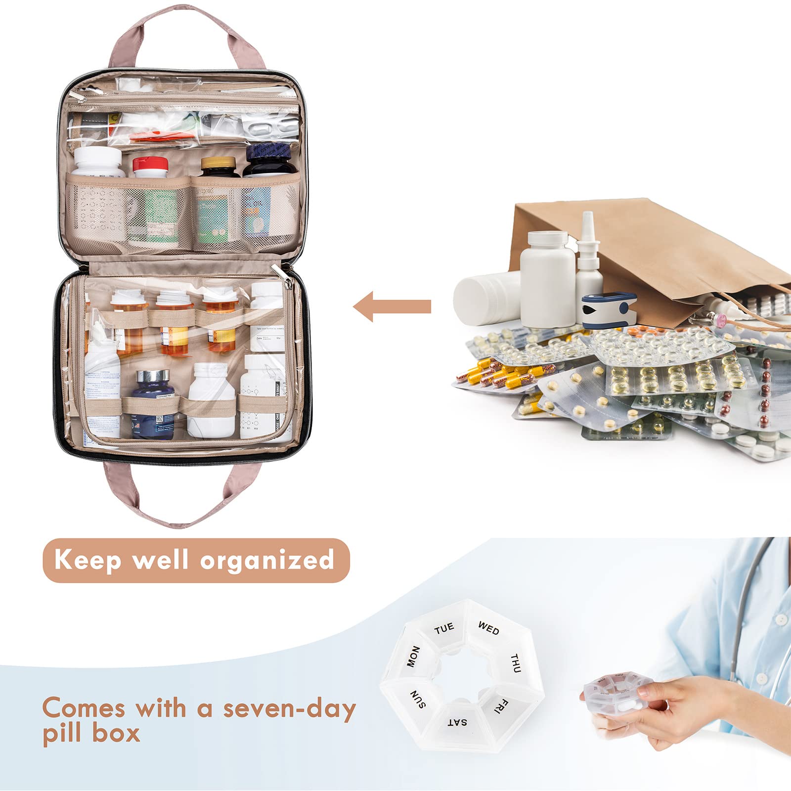 Snapklik.com : BAGSFY Medicine Bag For Traveling, Pill Bottle Organizer ...