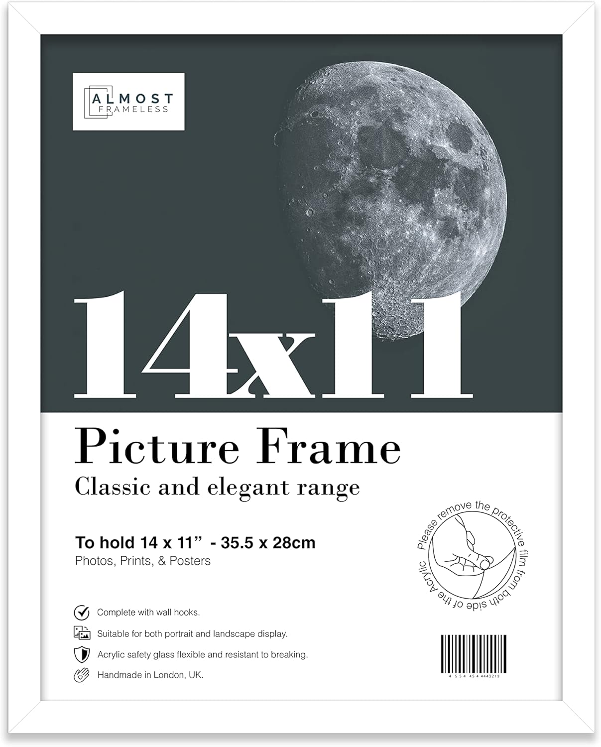 14x11 Inch White Photo Frame Wall Mountable Picture Frame Standard ...