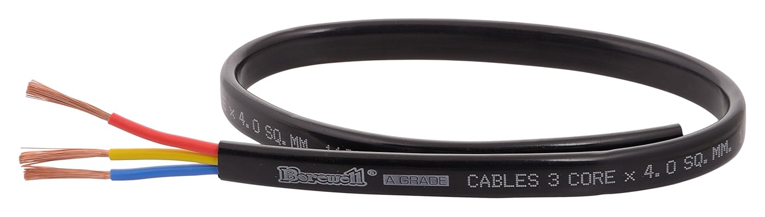 Buy BOREWELL Submersible Flat Cable, PVC, 6 Sq. mm, Gold Online at Low ...