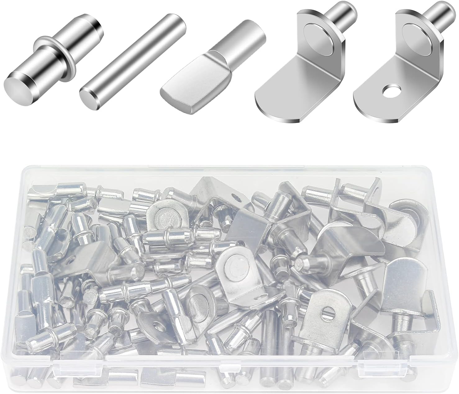 Amazon.com: HELIFOUNER 86 Pieces 5 Styles Shelf Pins Kit, Nickel Plated ...