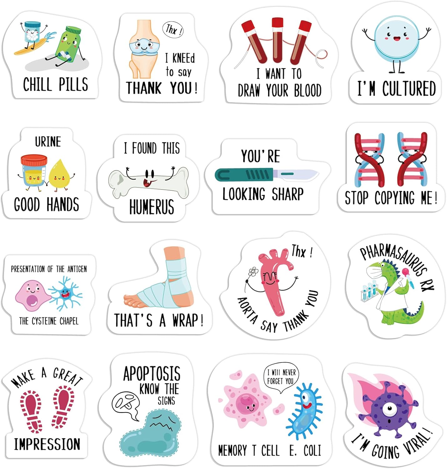 Amazon.com : 400 Pcs Nursing Stickers Funny Pun Nurse Stickers Medical ...