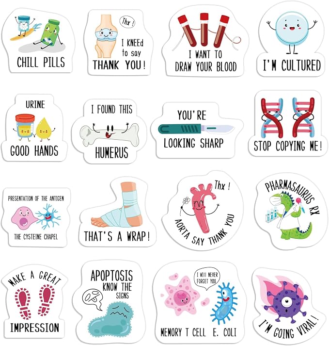 Amazon.com : 400 Pcs Nursing Stickers Funny Pun Nurse Stickers Medical ...