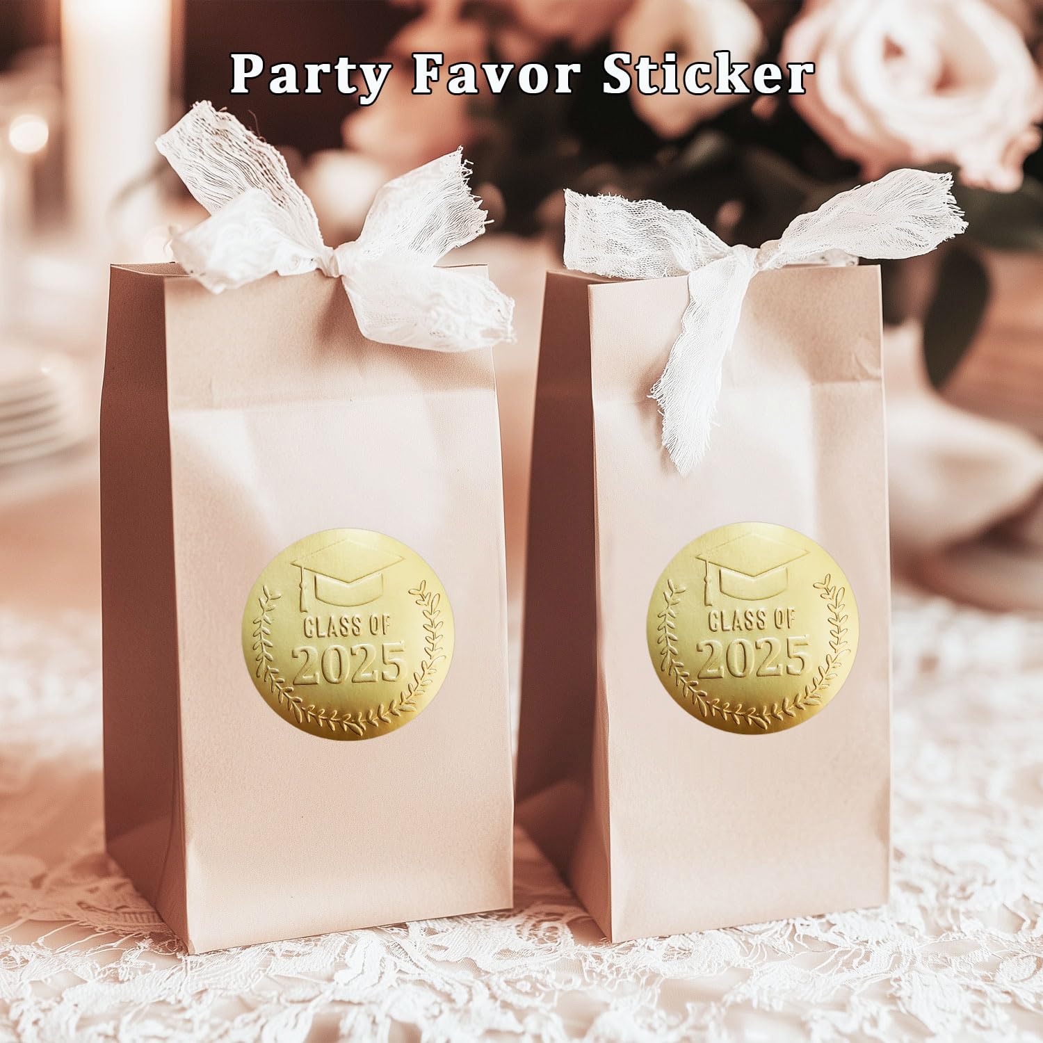 Snapklik.com : 100 X Class Of 2025 Stickers, Graduation Favor Gold Foil ...