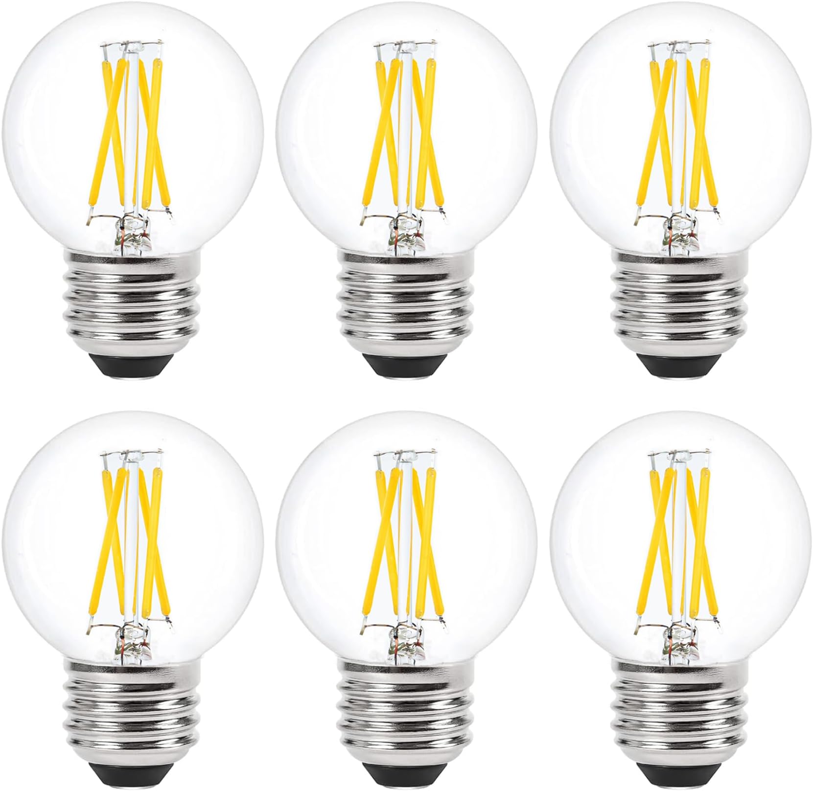 Sunaiony G16.5 Light Bulbs 40 Watt Equivalent E26 Globe Bulb Dimmable ...