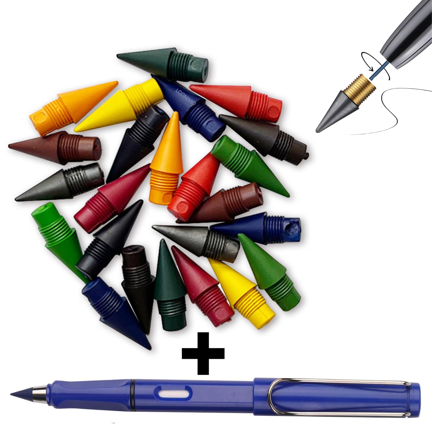 KICKZU 12pcs Color Pencils Everlasting Tip Everlasting Refills Pencil ...