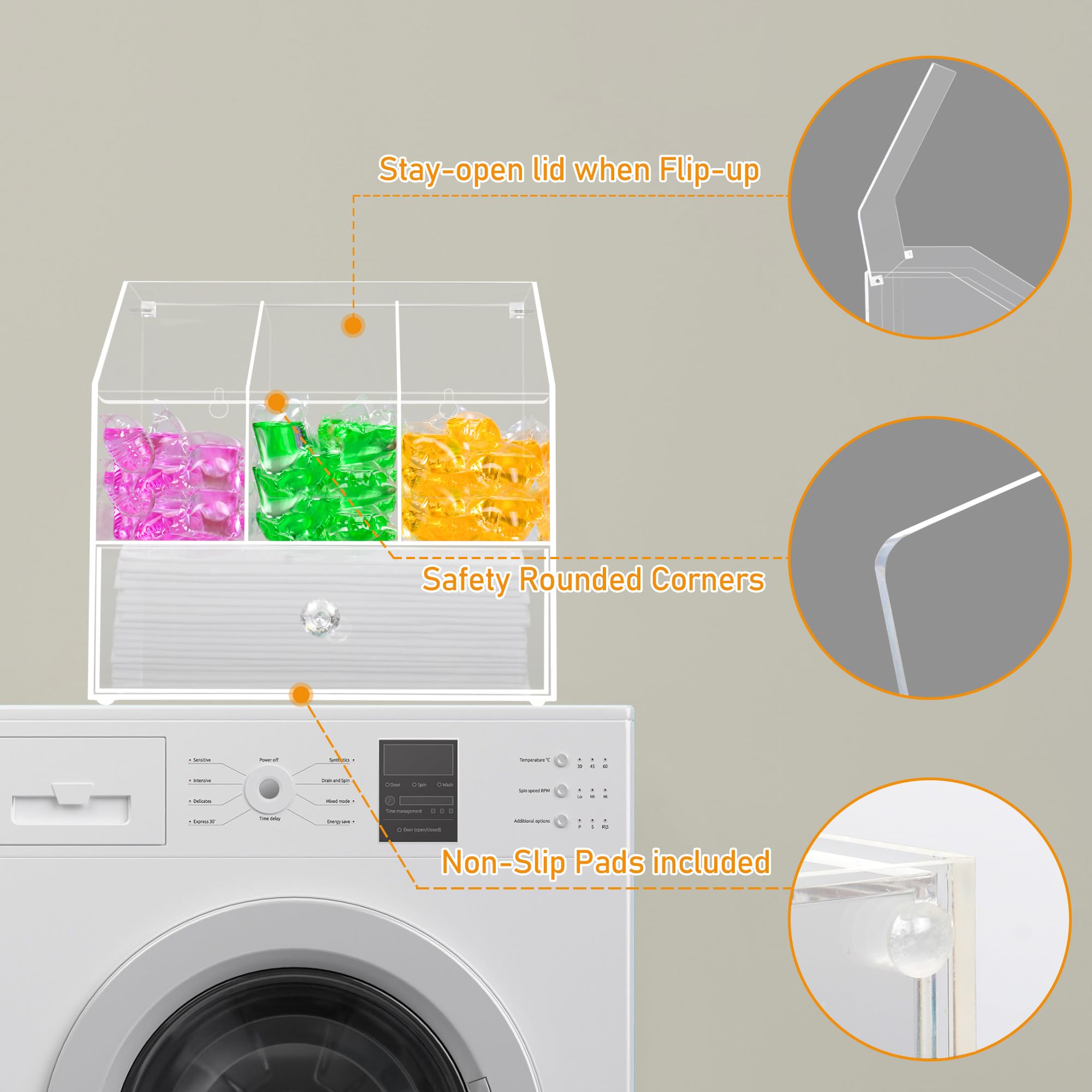 Snapklik.com : Laundry Pod Holder & Dryer Sheet Dispenser - 4 ...