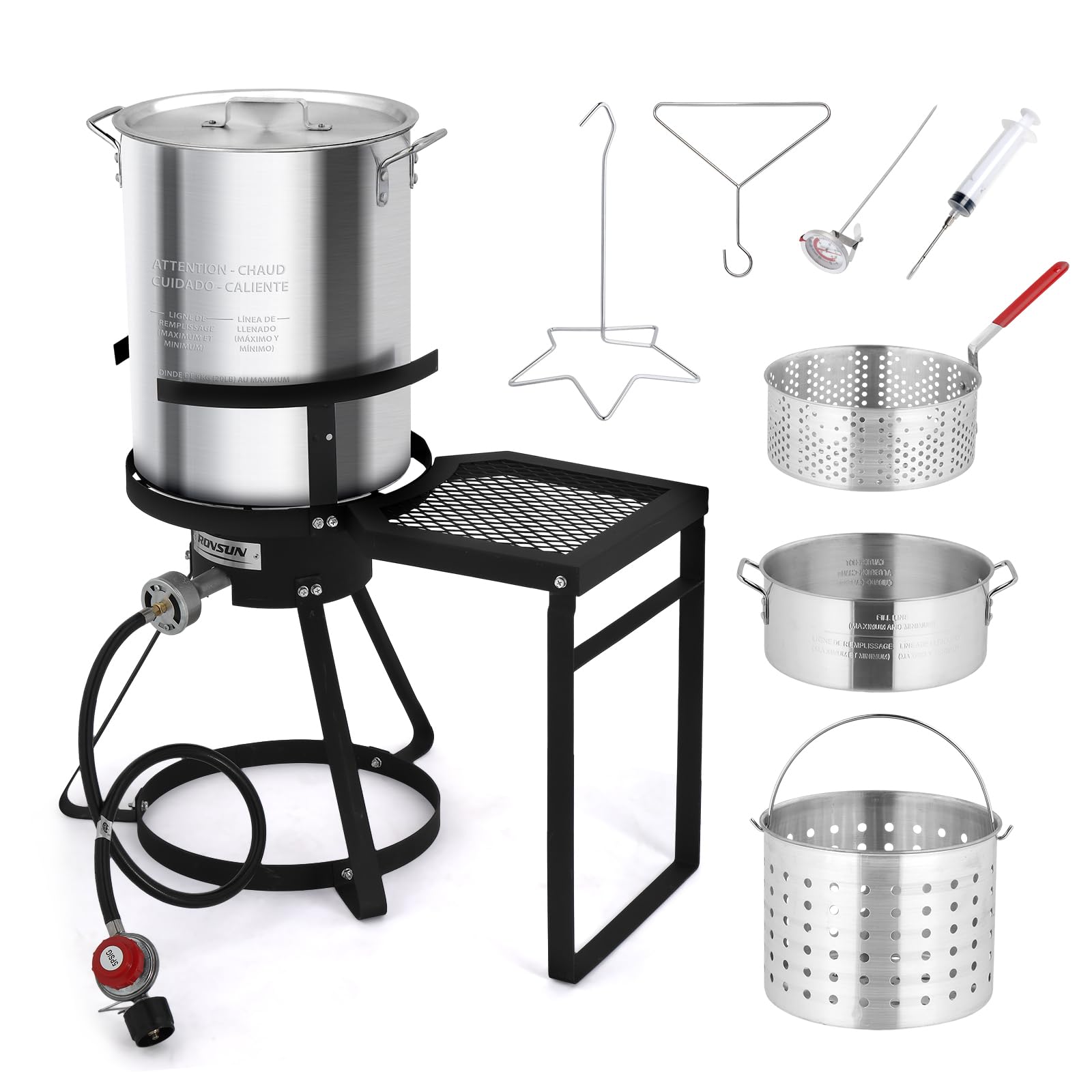 Amazon.com: ROVSUN 30QT Turkey Fryer & 10QT Fish Fryer Kit, 55000BTU ...