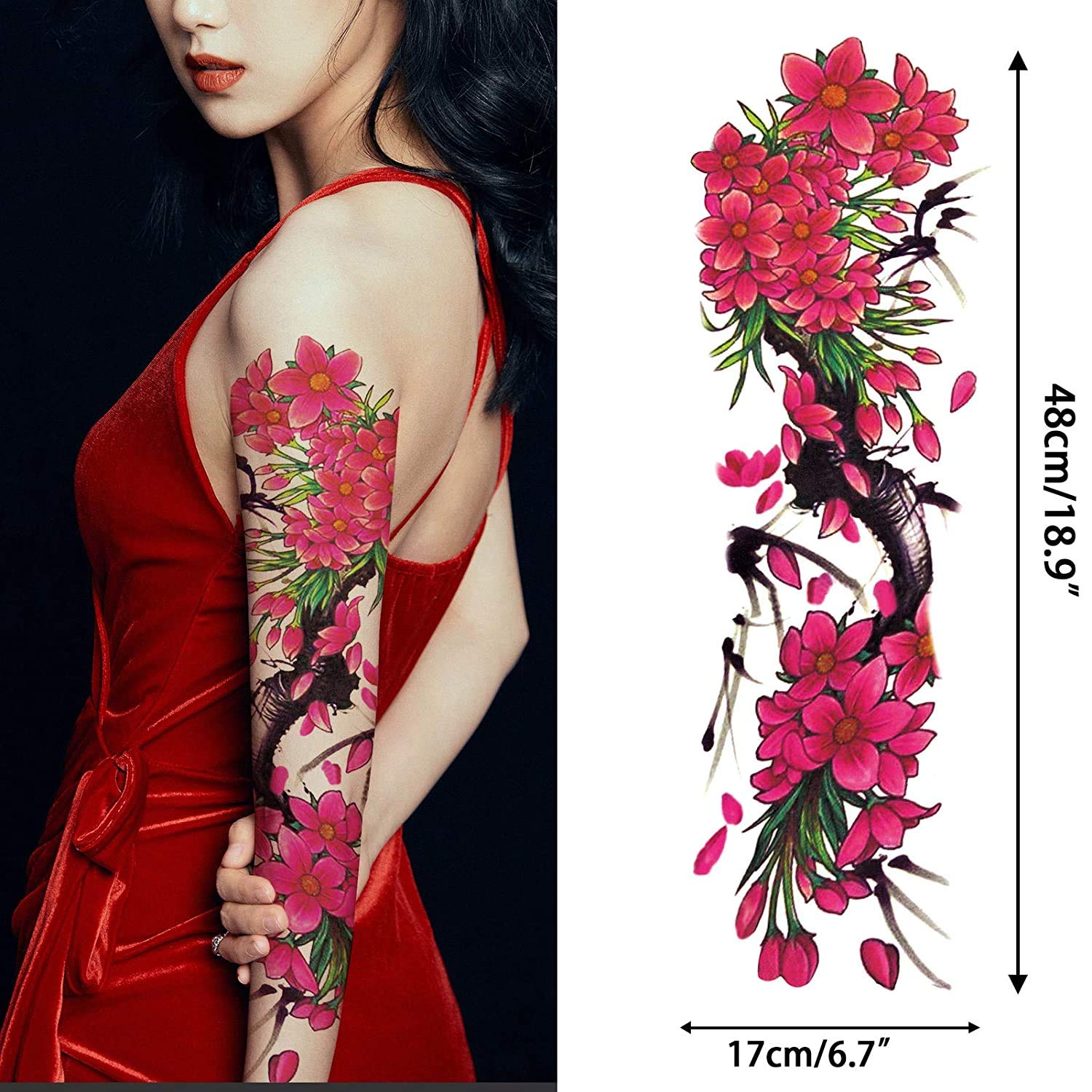 Buy Beautiful Spring Temporary Tattoo for Women and Girls (L19“xW7 ...
