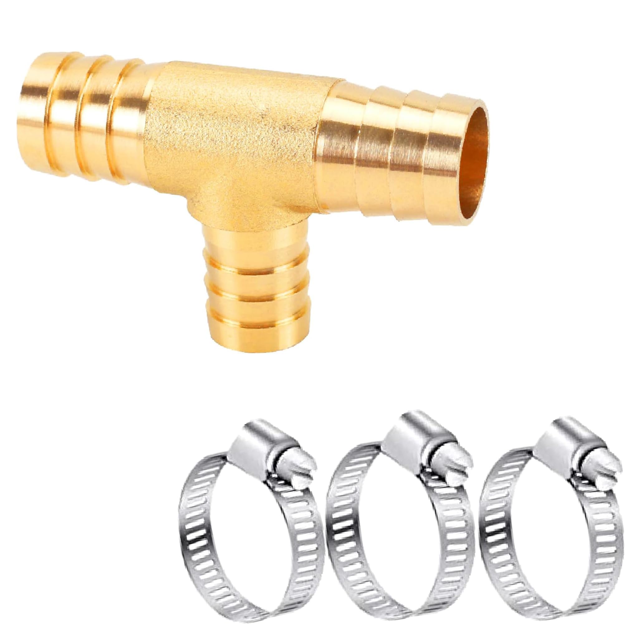 Snapklik.com : AOPANDA 1 Brass Barb Tee Fittings T-Shaped 3 Ways Union ...