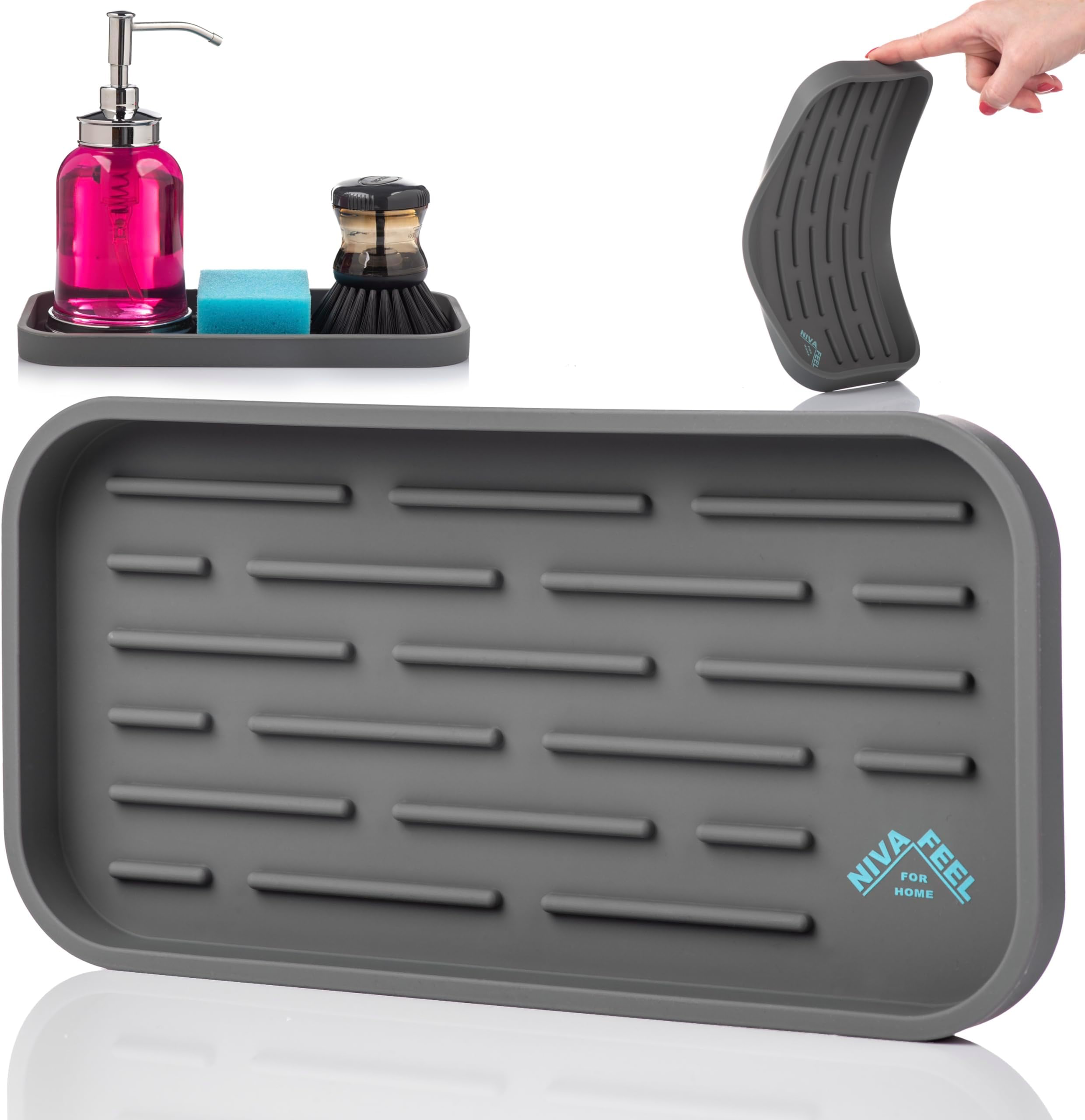 Amazon.com - Nivafeel Soap Tray for Kitchen Sink – Silicone Soap Dish ...