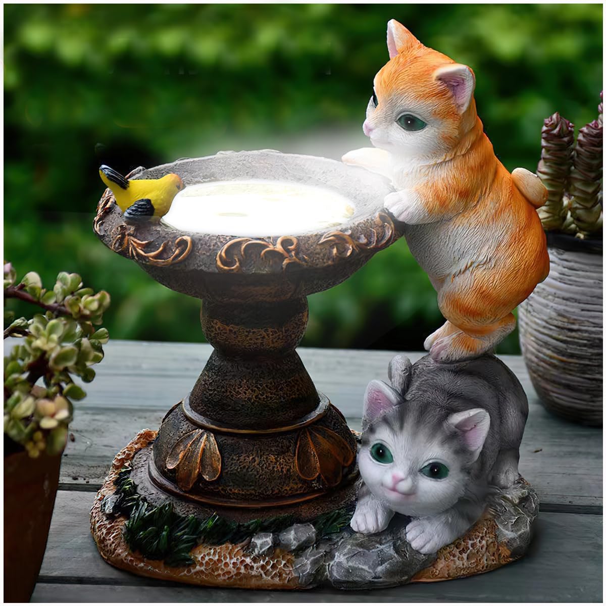 Bo-Toys Solar Powered Cat Sitting Outdoor LED Garden Light Decor ...