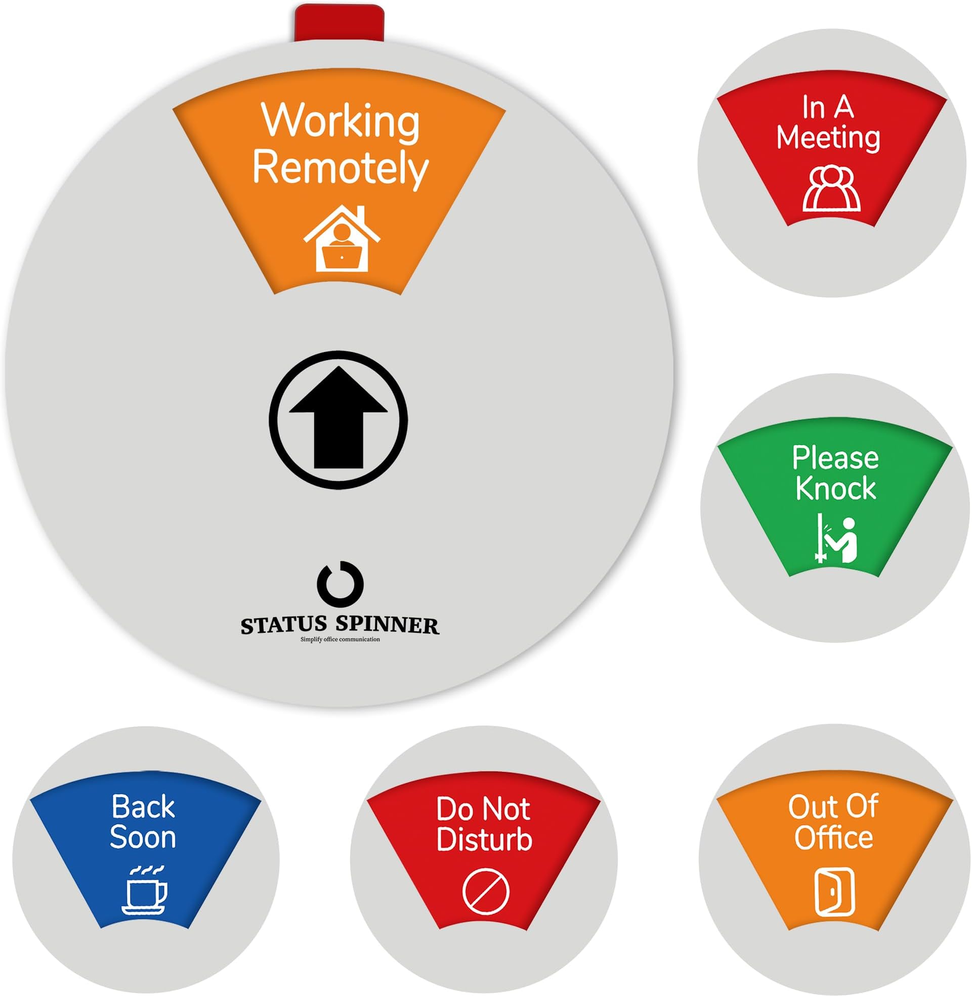 Amazon.com : STATUS SPINNER Out of Office Wheel Sign for Door, Office ...