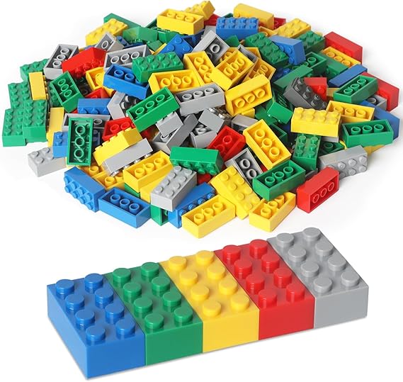 Amazon.com: ekuzi Building Bricks 121 Pieces 2x4 Multi-Color Building ...