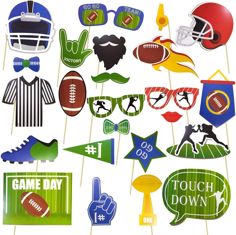 Amazon.com: Super Bowl Photo Booth Props Kits by Partico, Party Favor ...