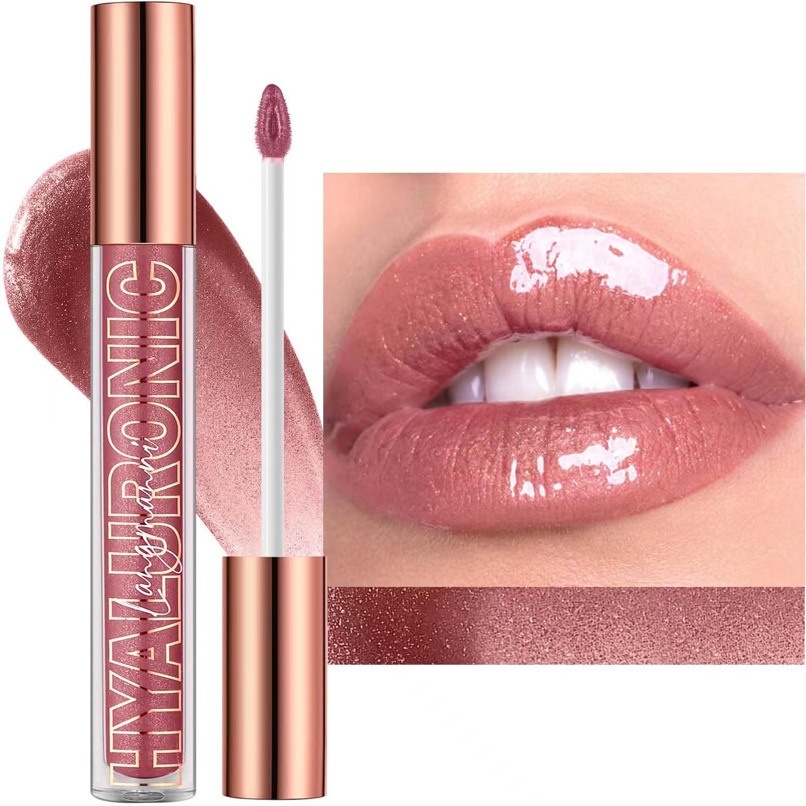 Amazon.com : Nude Brown Lip Gloss Plumping Glitter Lip Gloss for Girls ...