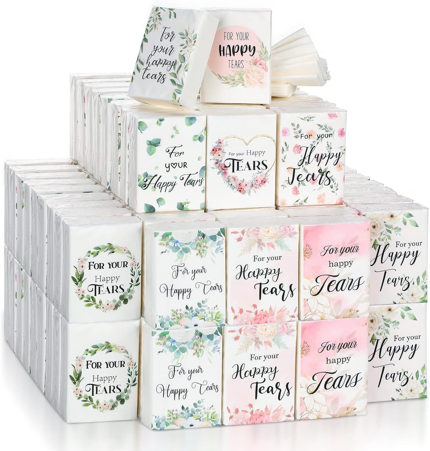 Amazon.com: 100 Pack Wedding Tissues Packs for Guests, for Your Happy ...