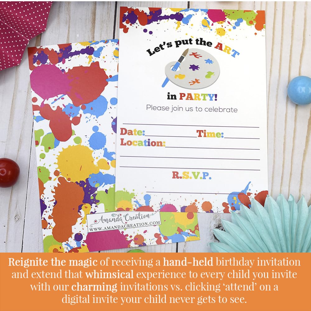 Paint Splatter Invitations