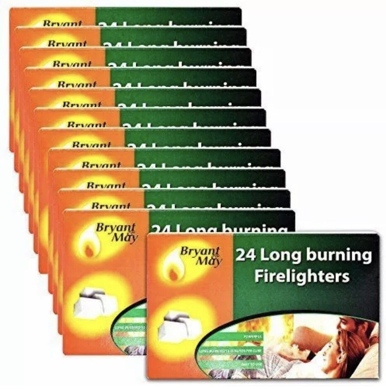 Bryant & May Firelighters 48 Long-Burning Fire Starters for BBQ ...