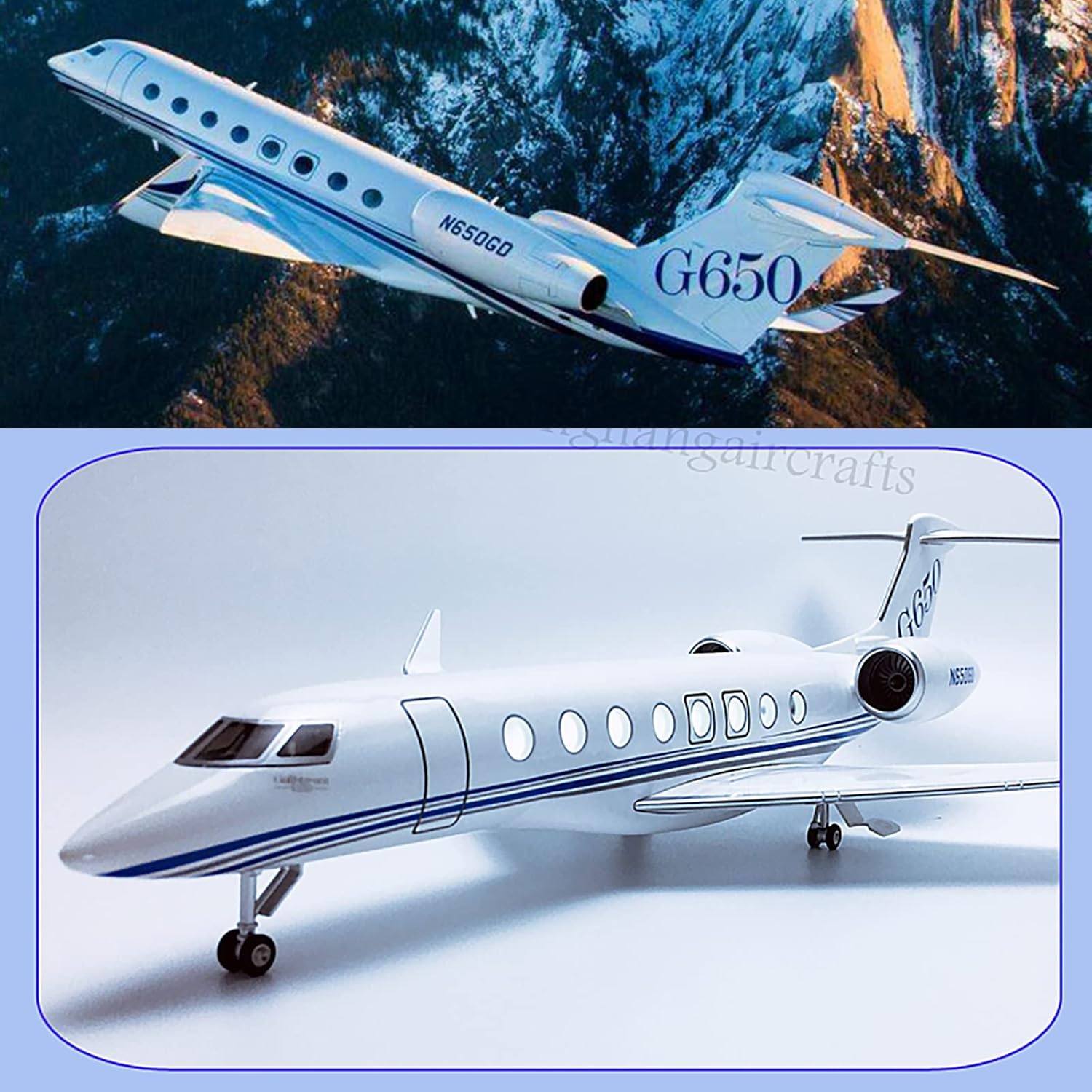BOLYUM Gulfstream G650 con resina LED, modelo de jet privado de 18.2 ...