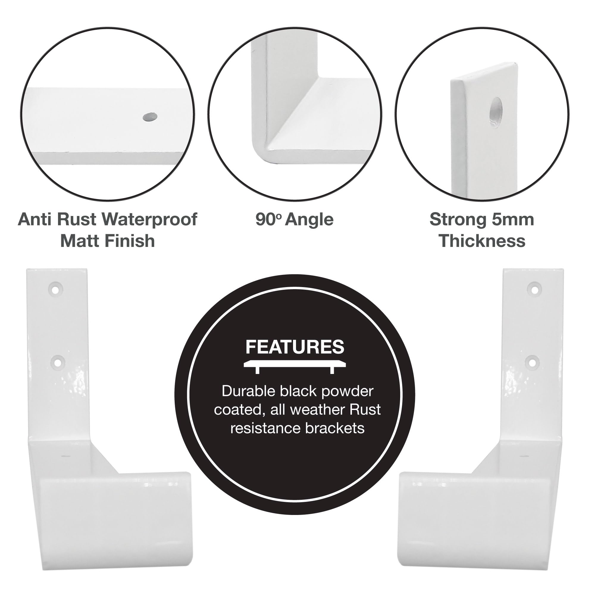 Top Notch Home and Living Heavy Duty Metal Shelf Brackets | Steel Up ...