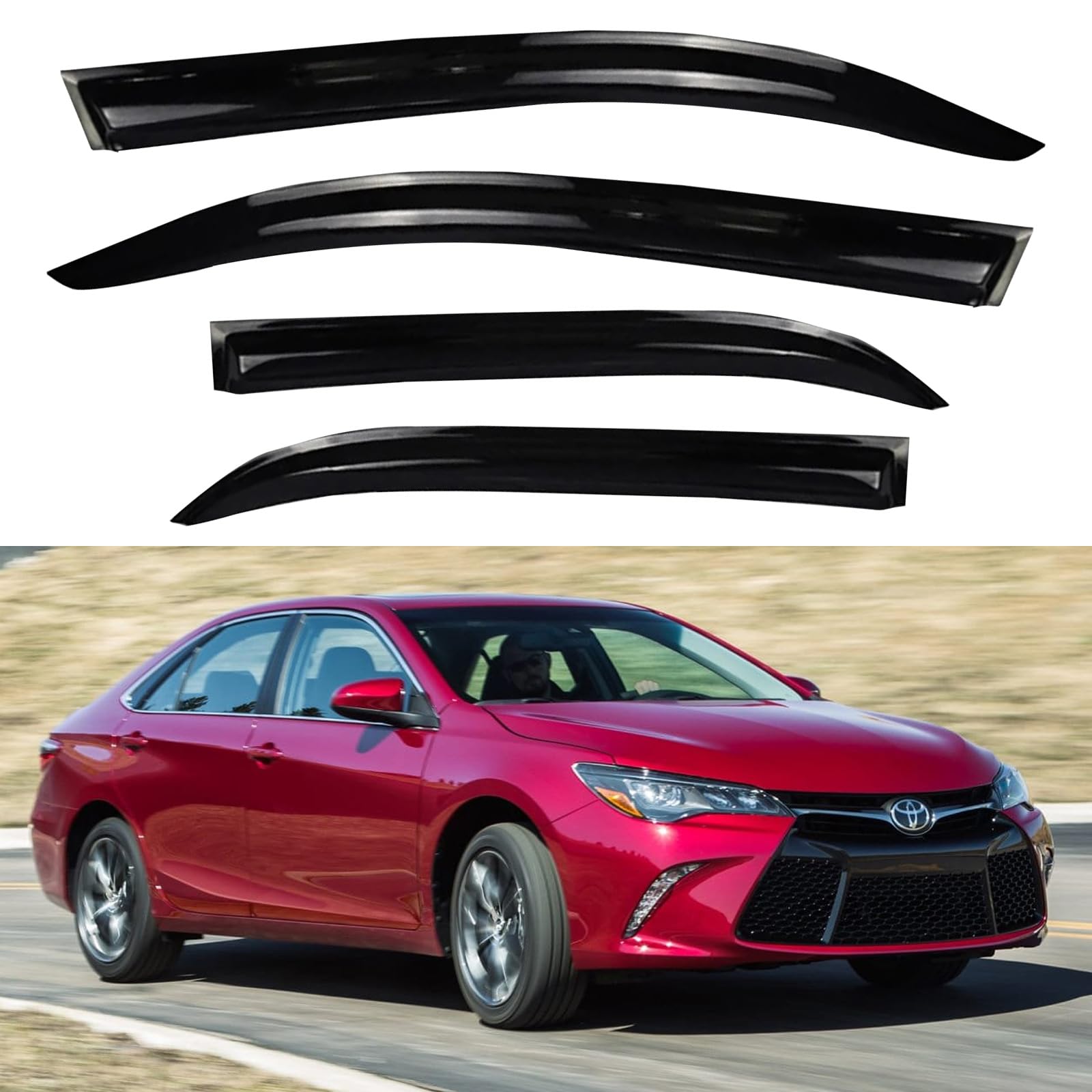Amazon.com: Window Visors Rain Guards Shield for 2012-2014 Toyota Camry ...