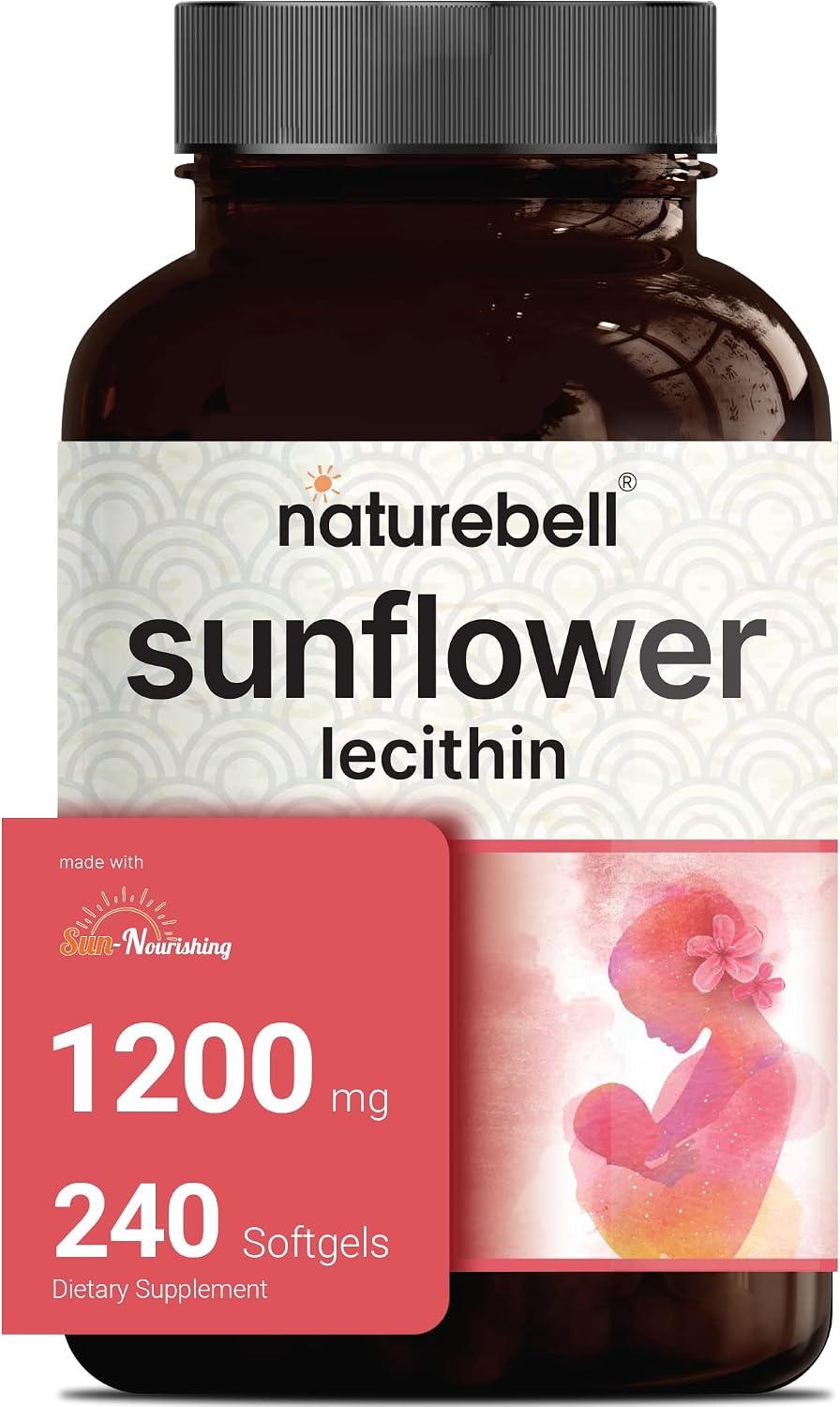Amazon.com: Sunflower Lecithin 1200mg, 8 Months Supply, 240 Softgels ...