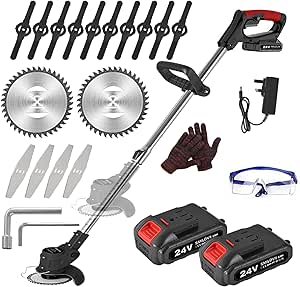 SMILOVII 24V Cordless Strimmer, Telescopic Lightweight Grass Trimmer ...