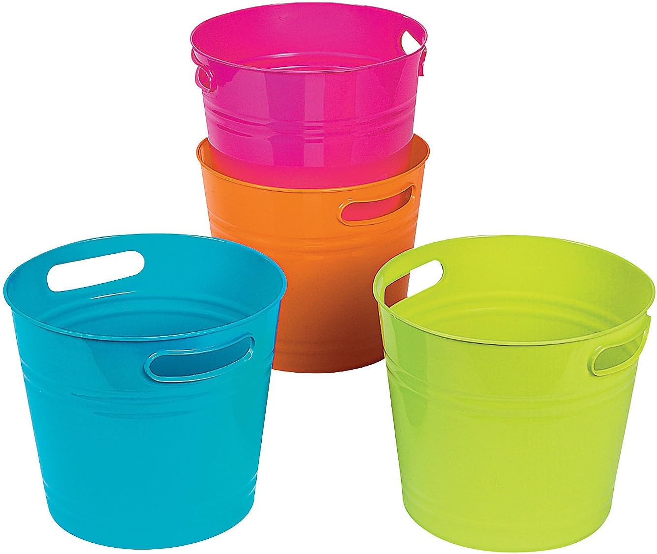 Amazon.com : BIG CITY BARGAINS Set of 4 Pastel Metal Pails - Size 5.5 ...