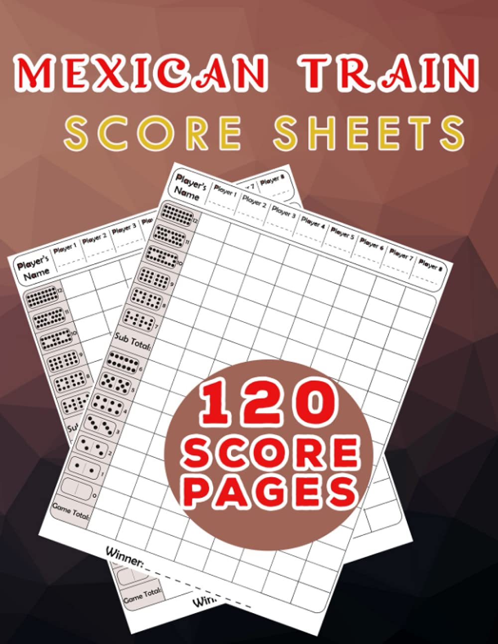 Mexican Train Score Sheets 120 Score Pages Mexica Dominoes Score ...
