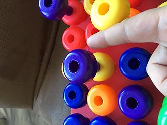 Amazon.com: Skoolzy Toddler Peg Board 34 pcs with Foam Board, Lacing ...