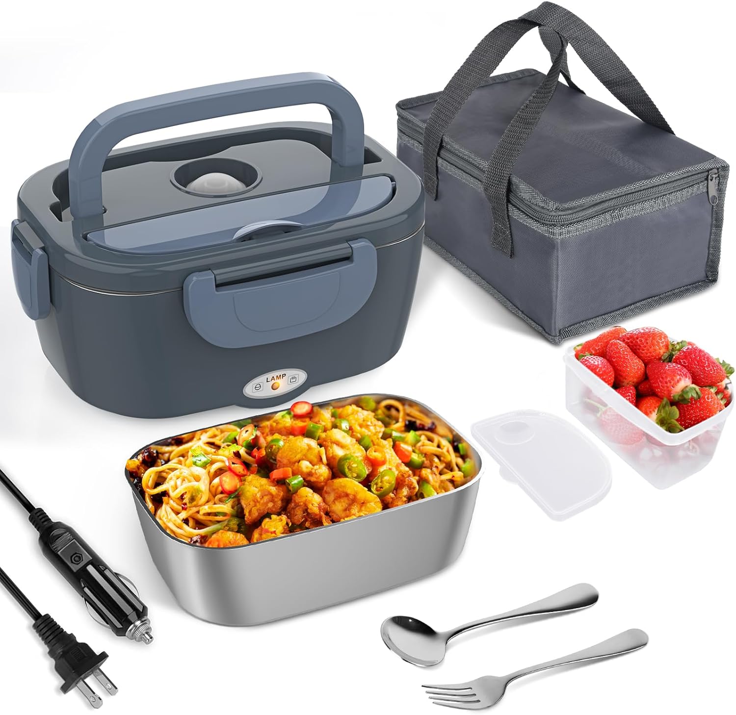 Electric Lunch Box for Adults, 60-80W Heated Lunch Boxes Food Heater ...