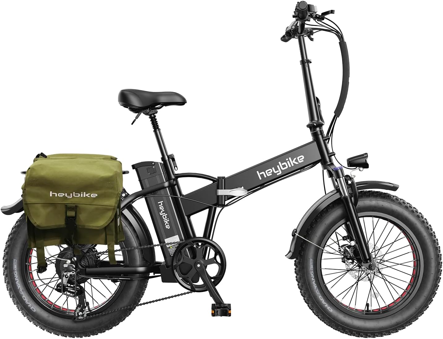 Amazon.com : Heybike Mars Electric Bike Foldable 20" x 4.0 Fat Tire Electric Bicycle with 500W ...