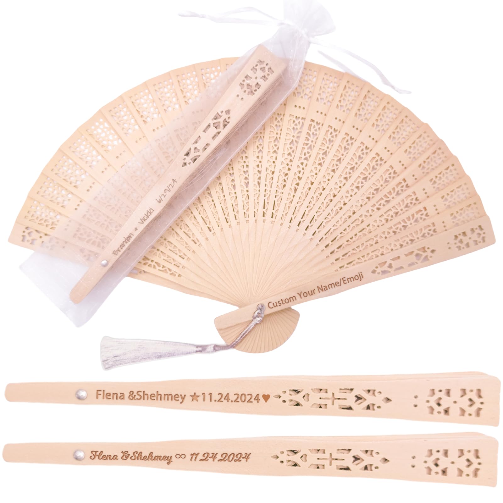 Wedding Paddle Fans For Summer Wooden Hand Fans For Wedding Favor,
