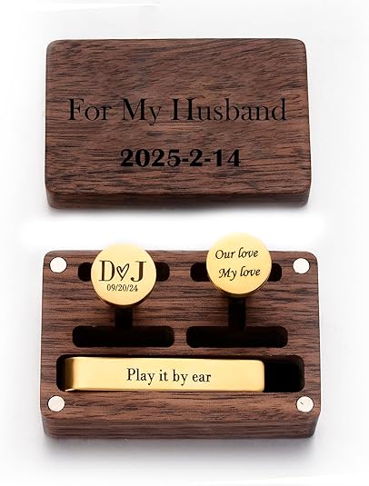 Amazon.com: MeiceM Custom Cufflinks for Men,Personalize Customization ...