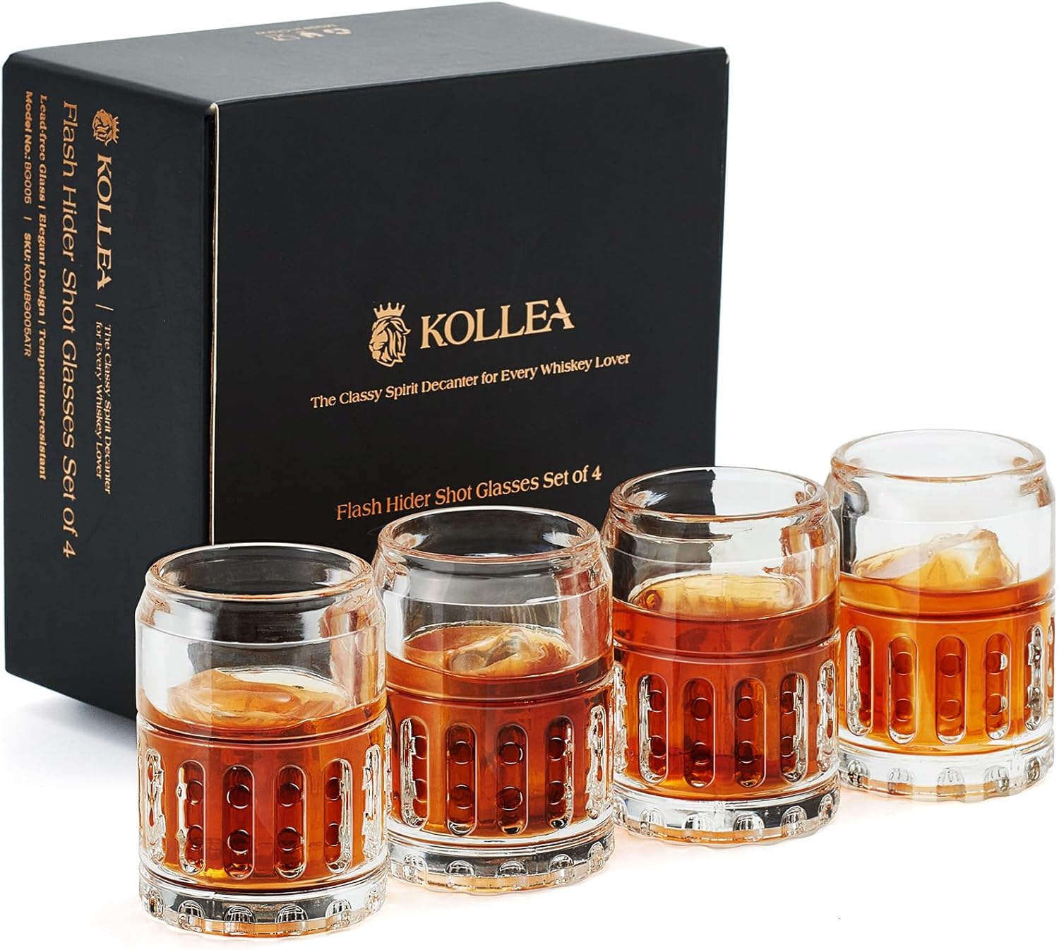 Amazon.com | Kollea Set of 4 Shot Glasses, Flash Hider Shaped Shot ...