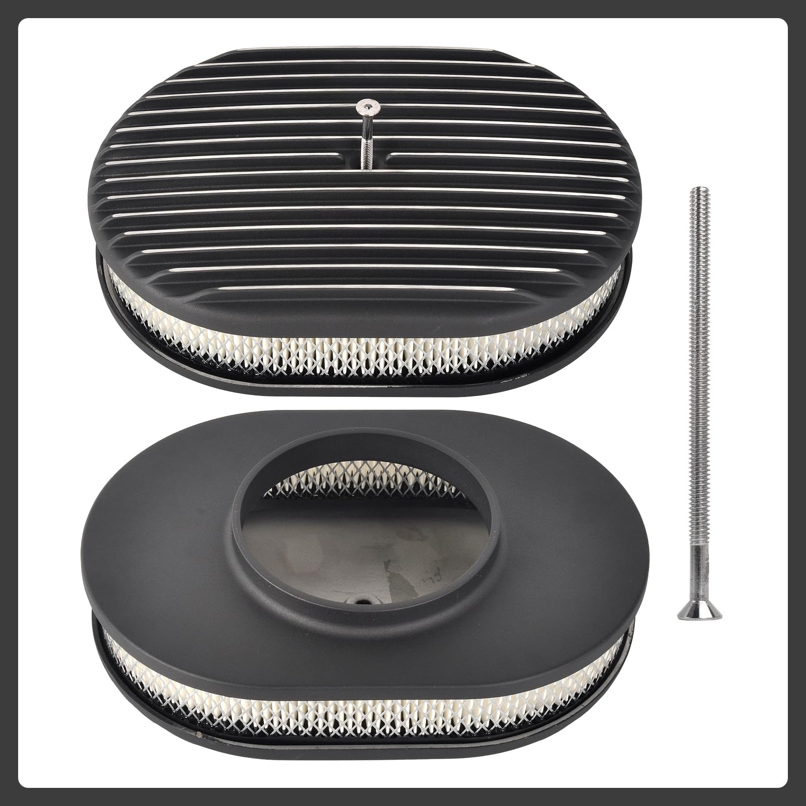 Snapklik.com : TBAPFS 12 Air Cleaner Kit Black Aluminum Oval Full ...