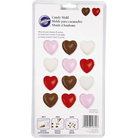 Amazon.com: Wilton Mini Hearts Silicone Mold, 12-Cavity - Heart Shaped ...