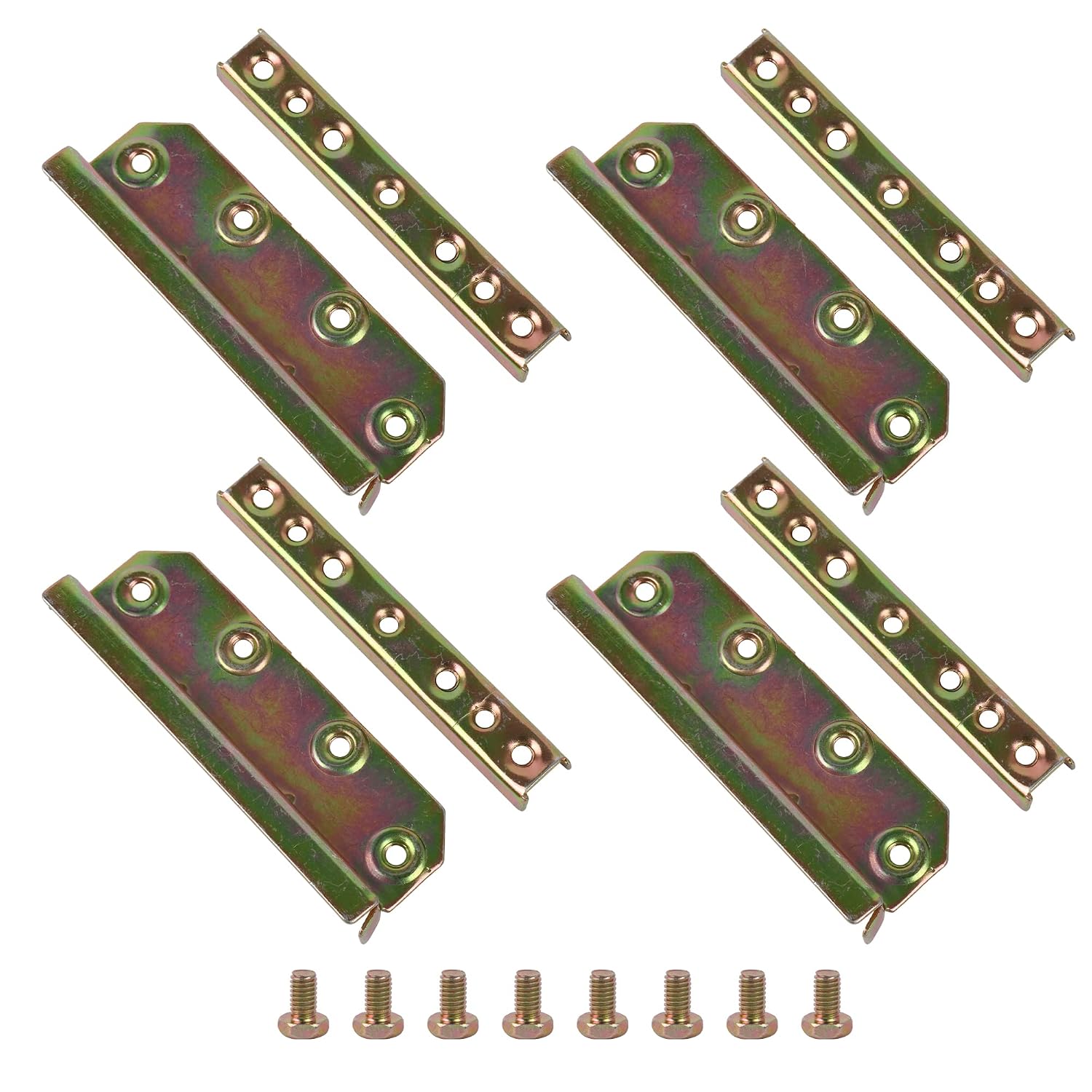 RDEXP 4 Sets Bed Rail Brackets Heavy Duty Non-Mortise Iron with Screws ...