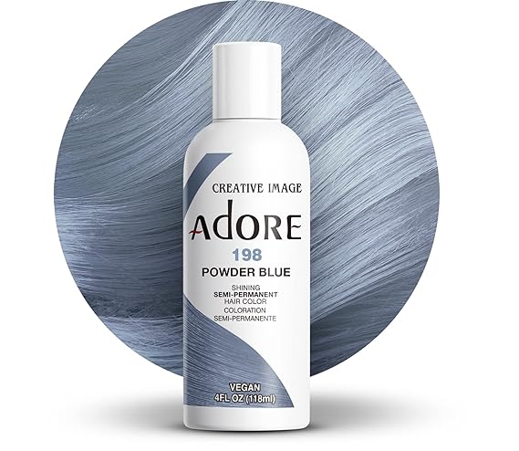 Amazon.com : Adore Semi Permanent Hair Color (198 Powder Blue) | Vegan ...