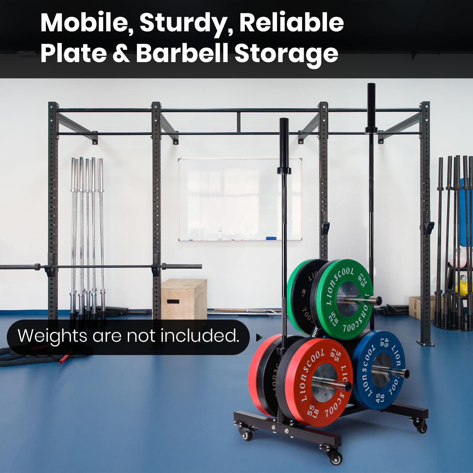 Snapklik.com : LIONSCOOL 2-Inch Olympic Weight Plate Tree And 2 Barbell ...