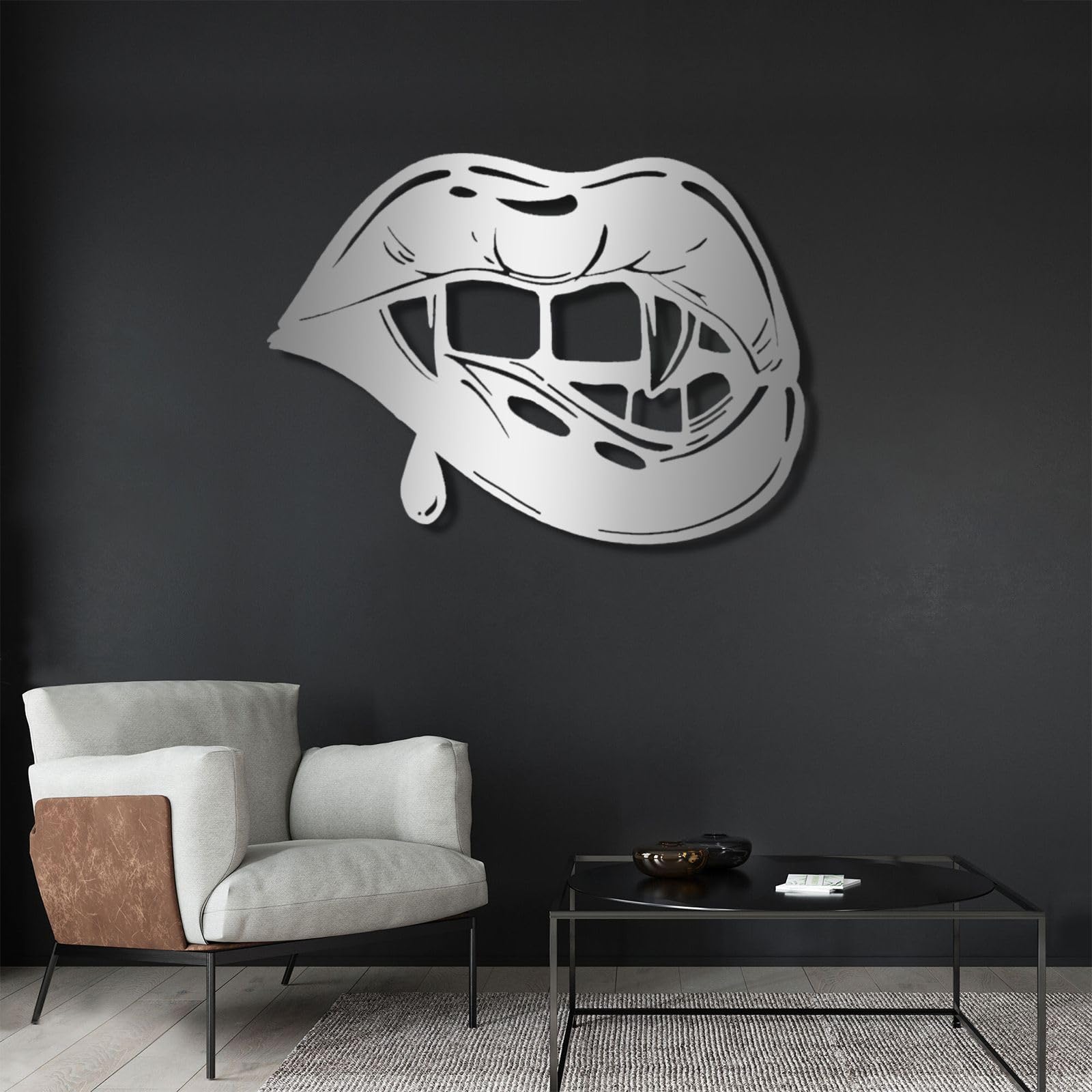 Vampire Fangs Face Wall