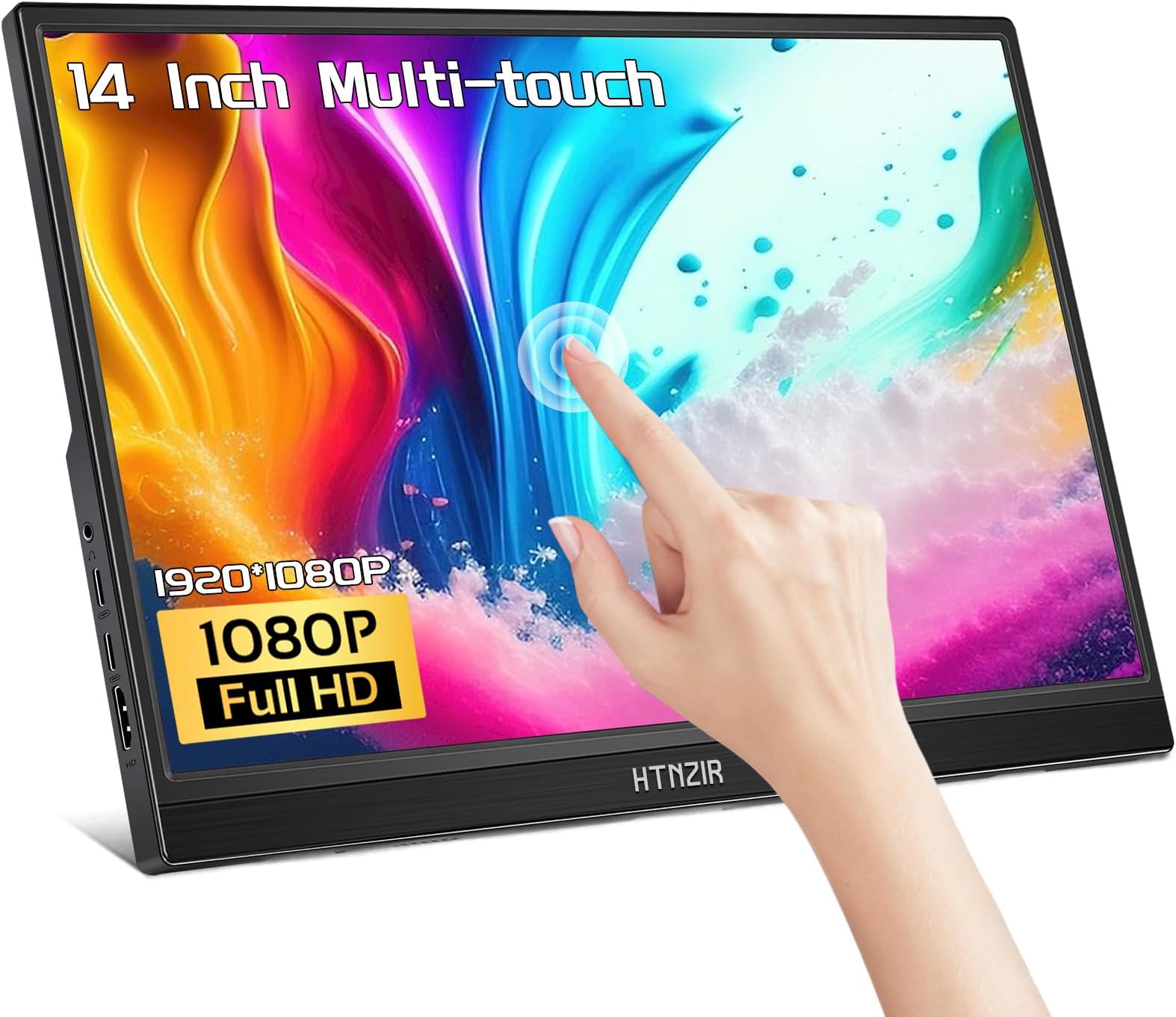 14 Inch Portable Touchscreen Monitor, HDR, Plug&Play FHD 1080P Display ...