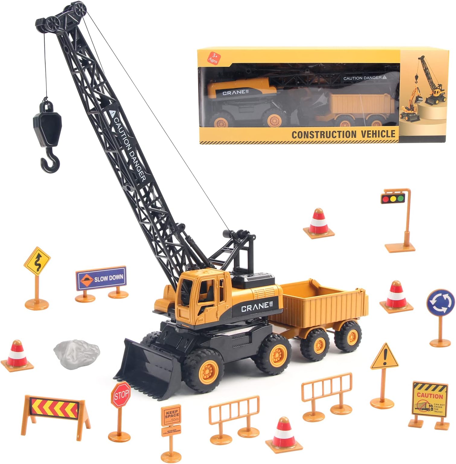 Manrock Crane Toys, Lifting Crane Construction Truck Bulldozer Model ...